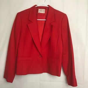 Pendleton | Jackets & Coats | Pendleton Red Blazer Size 8 Lined Wool ...